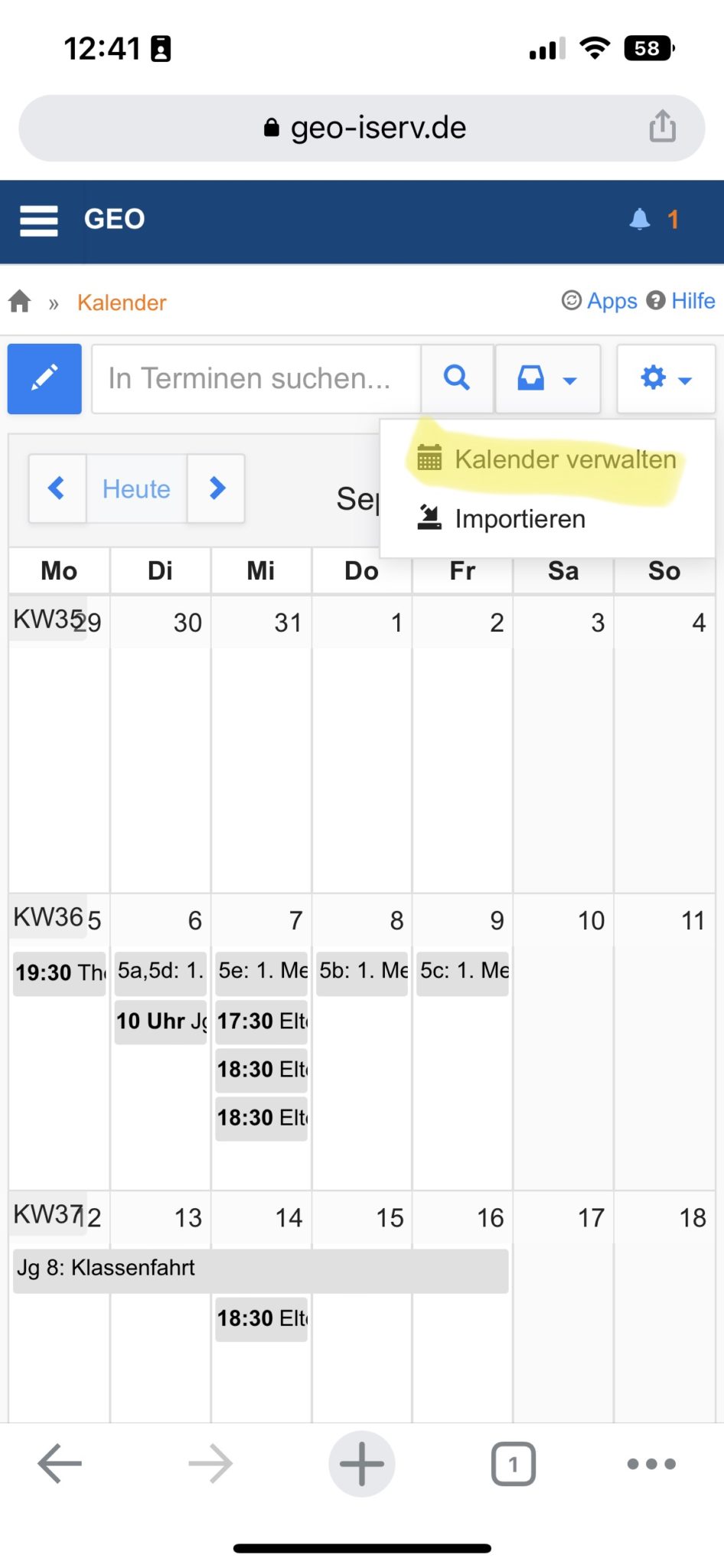 IServ Kalender und iPhone – IstNeu